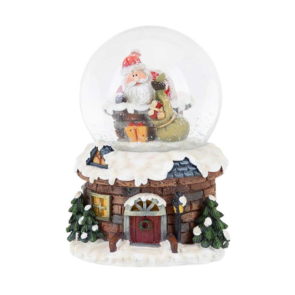 Santa & Chimney LED Light Up Snowglobe | Little Tots Toys
