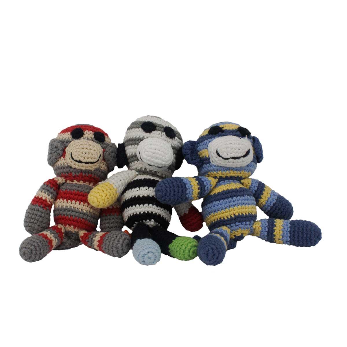 Pebble Handmade Crochet Monkey Rattle | Little Tots Toys