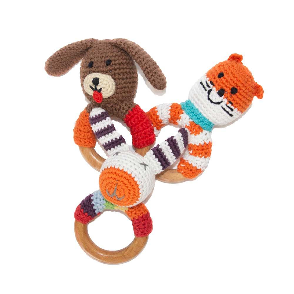 Pebble Handmade Wooden Ring Rattle | Little Tots Toys
