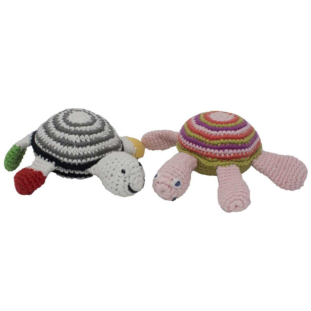 Pebble Handmade Crochet Cotton Turtle Rattle | Little Tots Toys